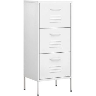 vidaXL Lagerschrank Wei&szlig; 42,5x35x101,5 cm Stahl - Vidaxl