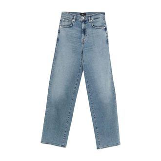 7 For All Mankind High-waisted Gerades Jeans - - Jeans - Damen - Blau - W28