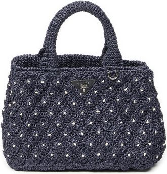Prada Crossbody Bags - Crochet Canapa Tote - Gr. unisize - in Blau - f&uuml;r Damen