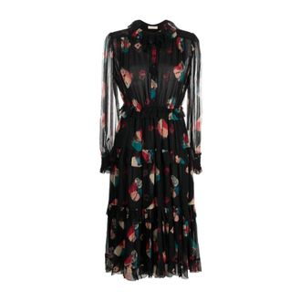 Ulla Johnson Elegantes Wei&szlig;es Seiden Midi Kleid - - Dresses - Damen - Wei&szlig; - L