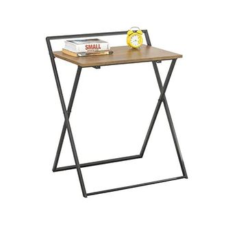 SoBuy Table Pliant pour Petits Espaces, Bureau dOrdinateur Table dEtude Bureau Portable &agrave; Domicile, Salon, Chambre, Aucun Assemblage Requis Design Industrie