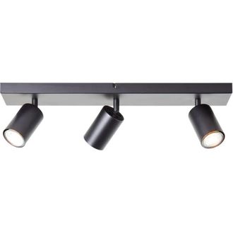 Brilliant Barre de spots led Brilliant Jello 3-flammes noir mat, m&eacute;tal, 3x led, GU10, 5 w, lampes &agrave; r&eacute;flecteur led incluses (flux lumineux : 345lm, couleur de