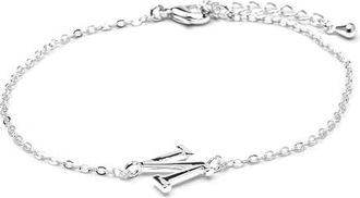 Luxenter Bracelet Alphabet finition argent - Lettre N, taille unique, M&eacute;tal, Sans pierre pr&eacute;cieuse