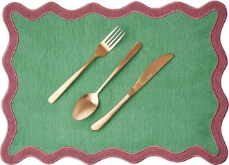 Butlers Platzset 47 x 33cm aus Leinen & Baumwolle doppelseitig -Chichi- abwaschbares Tischset für den gedeckten Tisch | Platzdeckchen schmutzabweisende Tischm