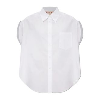 Marni Oversized T-Shirt mit Tasche - - Blouses & Shirts - Damen - Wei&szlig; - M