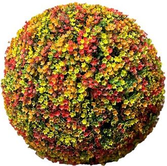 Tenax Foliage Bloom &Oslash; 28 cm Mehrfarbig, Kunstpflanze in Kugelform mit kleinen bunten Bl&uuml;ten, Dekokugel f&uuml;r Haus- und Gartendekoration, Innen- und Au&szlig;enberei