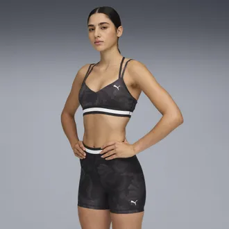 Puma FLORAL RIBBON BH f&uuml;r geringe Belastung, Kleidung, Schwarz, L