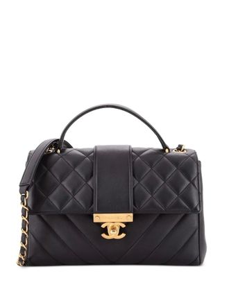 Chanel In The City Top Handle Flap Bag Mixed Quilt Calfskin Small satchel - Noir