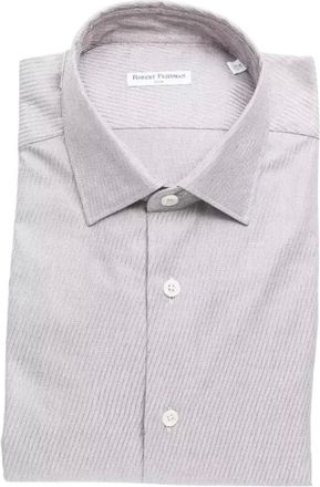 Robert Friedman Homme, Chemises, Beige, Taille: 2XL Textured Cotton Dress Shirt
