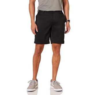Amazon Essentials Short de Golf Extensible, Coupe Ajustée Homme, Noir, 34W