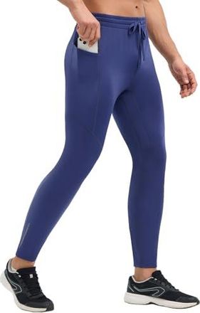 Baleaf Legging thermique doubl&eacute; en polaire pour homme - Pour la course &agrave; pied, le cyclisme, la randonn&eacute;e, lentra&icirc;nement, bleu marine, XXL
