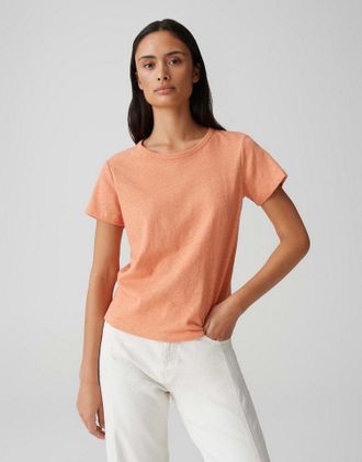 OPUS T-Shirt SORILA Regular aus Baumwoll Leinen Mix