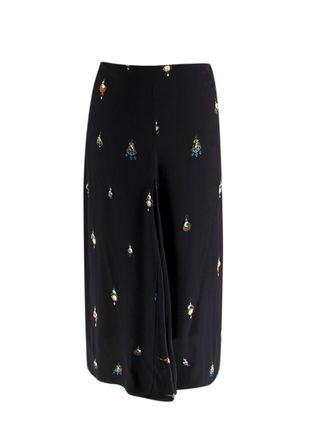 Victoria Beckham Black Embellished Earring Skirt Size XS