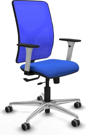 Piqueras y Crespo Schreibtischstuhl mit wei&szlig;en und schwarzen Armlehnen, h&ouml;henverstellbare Lendenwirbelst&uuml;tze, ausgestattet mit Syncro/Traslack und Schneideschaum, Blau/