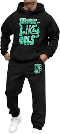 Generic Surv&ecirc;tement pour homme - 2 pi&egrave;ces - En coton - Surv&ecirc;tement de sport baggy chaud - Confortable - Pantalon de jogging et sweat &agrave; capuche - Tenue de lois