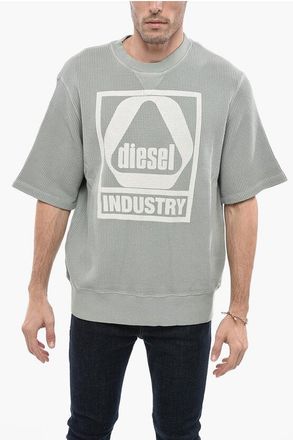 Diesel Honeycomb Motif S-COOLWAF Crew-Neck T-shirt with Maxi Print size Xs