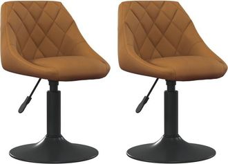 vidaXL Vidaxl - Chaises de salle à manger pivotantes Géométrique 2 pcs Marron