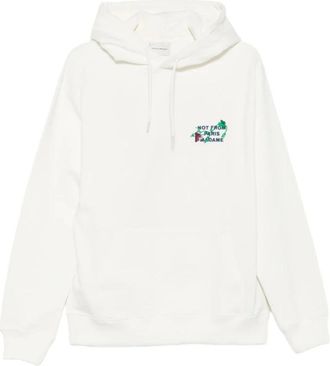Dr&ocirc;le de Monsieur Homme, Sweatshirts et sweats &agrave; capuche, Blanc, Taille: M Sweat &agrave; capuche brod&eacute; de vigne