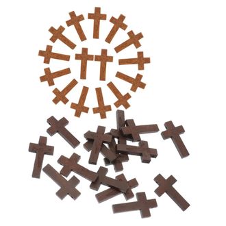 Soimiss 30 Stück Kreuzanhänger aus Holz 25X4cm für Selbstgemacht Schmuck Armbänder Halsketten Pulloverketten Vielseitige Dekoration