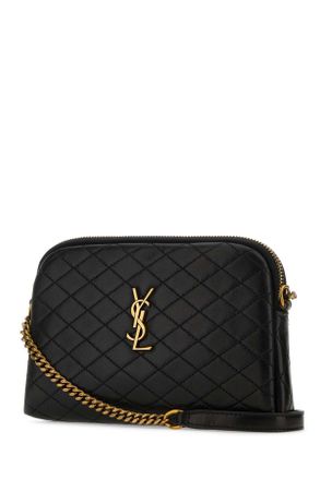 Saint Laurent Womens Black Nappa Leather Gaby Crossbody Bag Nero Lamb Skin Portafogli