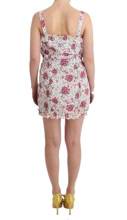 Ermanno Scervino Womens Beachwear Pink Floral Beach Mini Dress Short Cotton