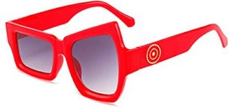 Generic Lunettes de soleil asymétriques pour femmes vintage lunettes de soleil pour hommes protection UV nuances, C4 Rouge, Taille unique