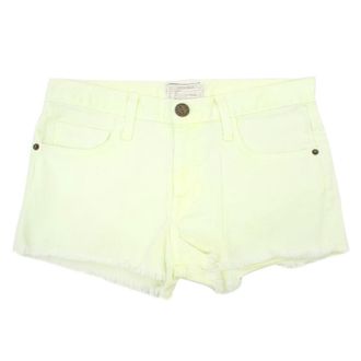 Current Elliott Neon Yellow Washed Jean Shorts Size 24/61