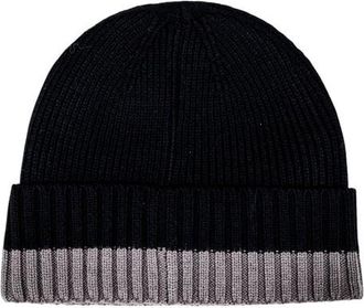 A|X Armani Exchange AR16837102907RO Ribbed Bicolor Beanie - Black