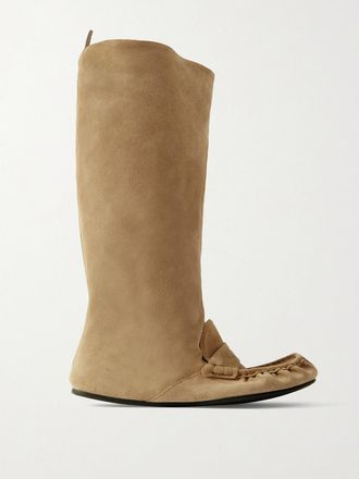Acne Studios Suede Knee Boots - Neutrals