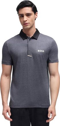HUGO BOSS Poloshirt f&uuml;r Herren, meliert (Schwarz)