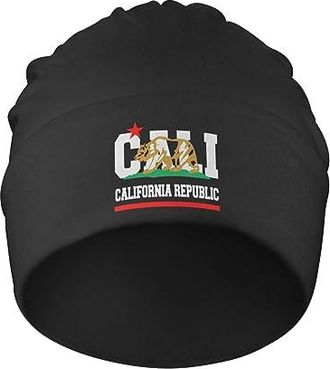 Generic Femme Homme Bonnet dhiver R&eacute;publique De Californie New Golden Bonnet &Agrave; Revers Mode Bonnets De Ski Classique Hiver Chapeaux pour Hiver Quotidien Cyclis