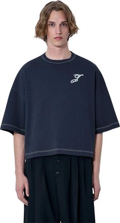 Jacquemus Homme, Sweatshirts et sweats &agrave; capuche, Bleu, Taille: XS The Logo T-shirt