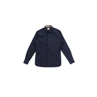 Burberry Navy Stretch Baumwollhemd - Sherfield - - Shirts - Herren - Blau - XL