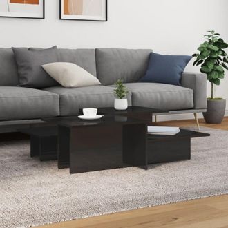 vidaXL Vidaxl - Couchtische 2 Stk. Hochglanz-Schwarz Holzwerkstoff