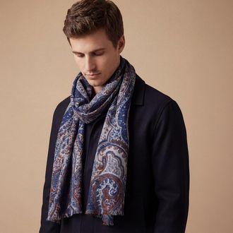 Bexley Echarpes Laine - Echarpes homme marine gris et rouge