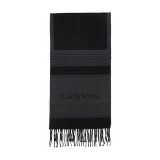 Lanvin Homme, Accessoires, Noir, Taille: ONE Size Two-tone Cashmere Scarf
