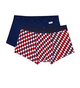 Happy Socks 2-Pack Filled Optic Trunk Boxer, Multicolore (Multicolore 600), X-Large (Lot de 2) Homme