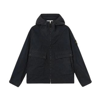 Stone Island Leichte Kompakt-Touch-Poly-TC-Jacke - - Jackets - Herren - Schwarzk - M