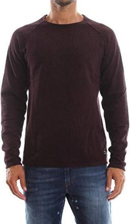 Jack & Jones Jjeunion Knit Crew Neck Noos, Pull Homme, Rouge (Port Royale Detail: Twisted with Black), Small