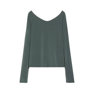 Max Mara Viskose Jersey T-Shirt - - Tops - Damen - Gr&uuml;n - M