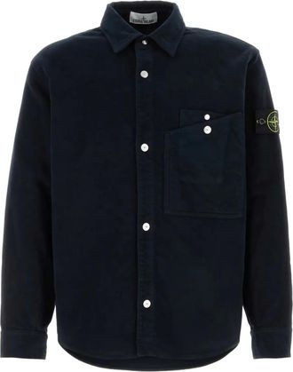 Stone Island surchemise à logo - Bleu