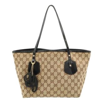 Gucci Sac cabas Pre-owned en toile GG et cuir verni - Femme - Pre-owned - Beige - Taille: ONE Size