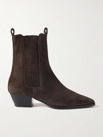 Aeyde Agata Ankle Boots Aus Veloursleder - Braun