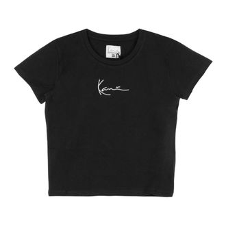 Karl Kani Signature Crop Tee Schwarz/Wei&szlig; - - Tops - Damen - Schwarzk - M