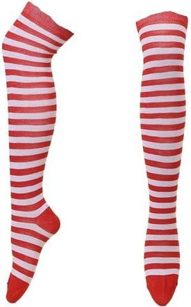 Generico Chaussettes hautes au genou ray&eacute; style sportif pour femme (2 paires), Sock 4, Taille Unique