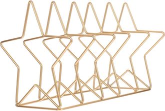 Aboofan Metall Bücherregal Sternform Dekoratives Eisen Draht Regal für Zuhause und Büro Glänzend Plattiert Einzigartiges Design als Geschenk und Stilvolle Auf