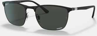 Ray-Ban Rb3686 - Lunettes de soleil &agrave; verres carr&eacute;s polaris&eacute;s gris - Noir