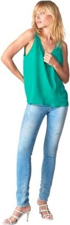 Le Temps Des Cerises Top Marjoli en tencel vert émeraude