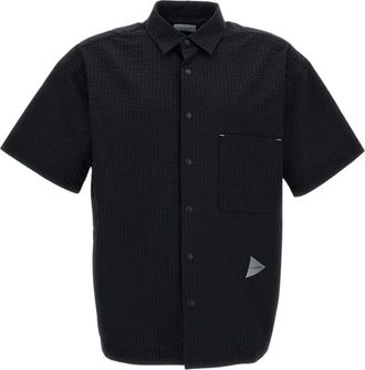 And Wander Homme, Chemises, Bleu, Taille: L Short Sleeve Shirt