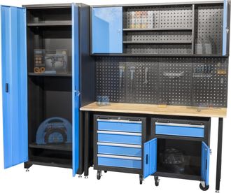 Gude Werkstatteinrichtungsset GWS 6 TLG. Werkstattwagen Werkbank Werkzeugschrank